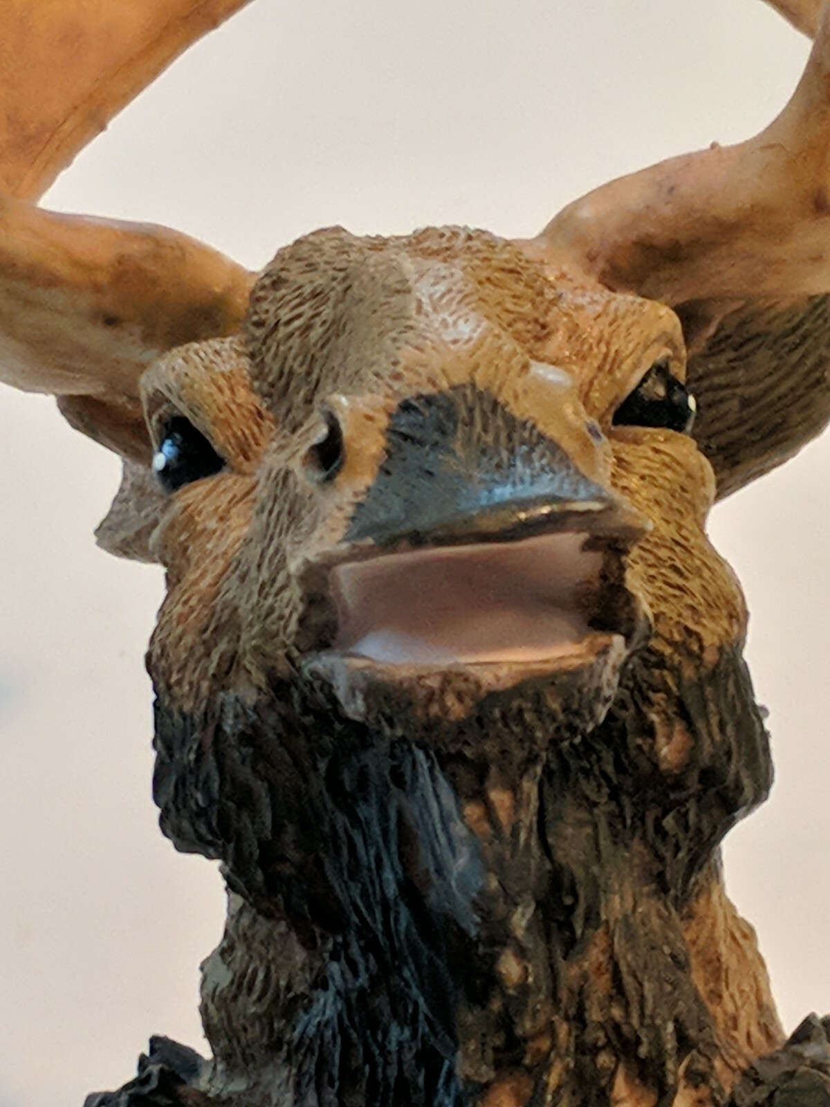 Moose Head Bust Statue Sculpture Figurine Wood Base Unknown Matl 8.25 ...