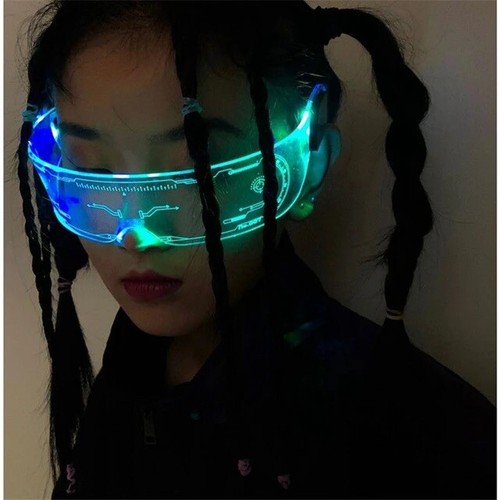 Cyber Glasses Glowing LED Sci-Fi Art Rave Steampunk Cosplay | eBay