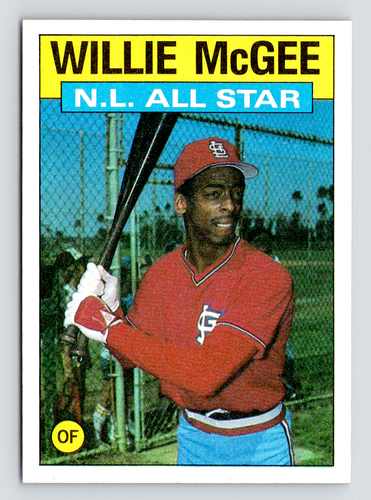 1985 Topps Card, #707 Willie McGee, N.L. All Star, Batting Average ...