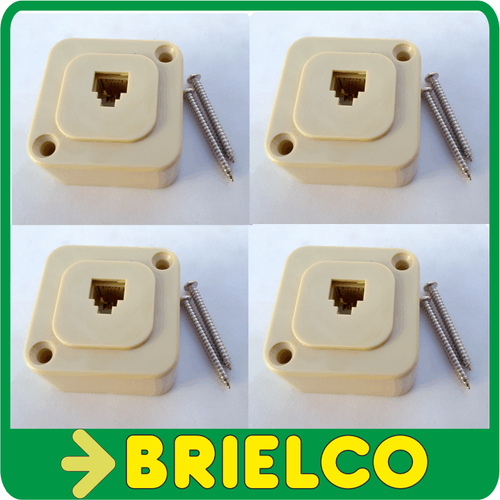 ROSETA BASE TELEFONICA SUPERFICIE RJ11 6P/4C MARFIL 44X44X25MM 4 ...