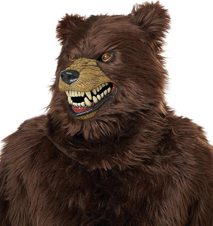 Deluxe Grizzly Bear With Ani-Motion Mask Moveable Jaw Adult Costume ...