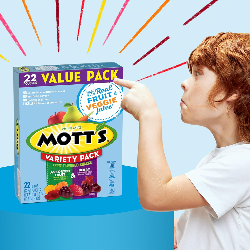 Mott'S Fruit Flavored Snacks, Variety Value Pack, Gluten Free, 22 Ct | eBay