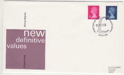 GB Stamps First Day Cover Machin Definitives 3p and 22p SHS Pound Sign ...