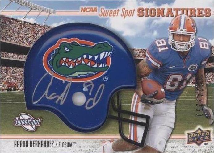 2010 NCAA Sweet Spot - Rookie Signatures Aaron Hernandez #158 ...
