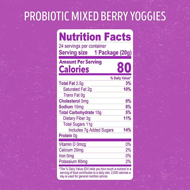 Nature's Garden Probiotic Mixed Berry Yoggies, 0.7 oz, 24 pk. | eBay