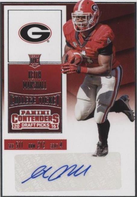 2016 Panini Contenders Draft Picks - College Ticket Keith Marshall #317 ...