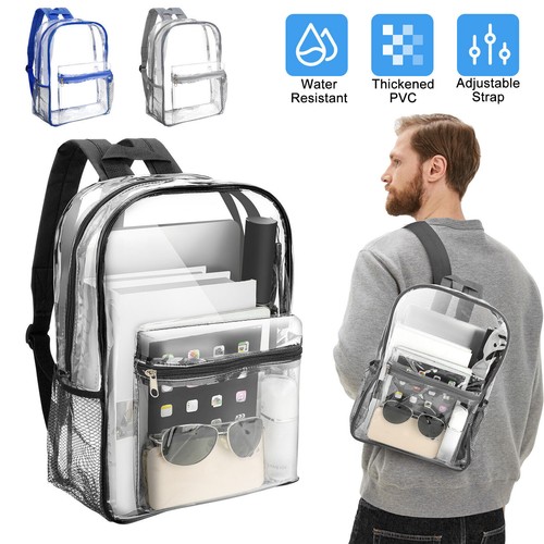 Heavy Duty Clear Backpack Waterproof Transparent Sling Bag See Through ...
