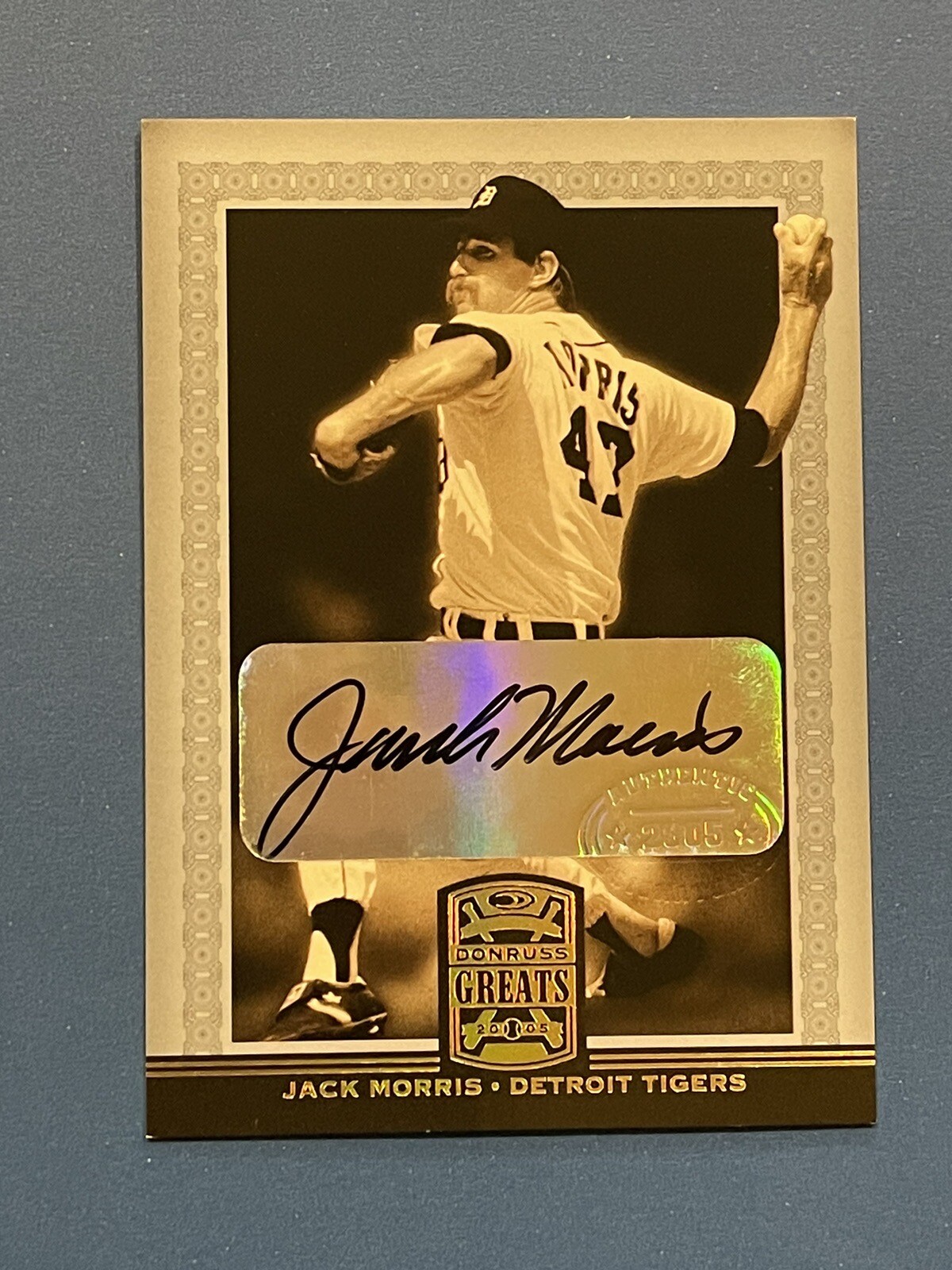 2005 Donruss Greats Signature Gold HoloFoil #36 Jack Morris Autograph ...
