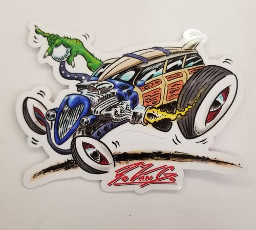 Surf Wagon sticker decal hot rod rat rod vintage look car truck drag ...