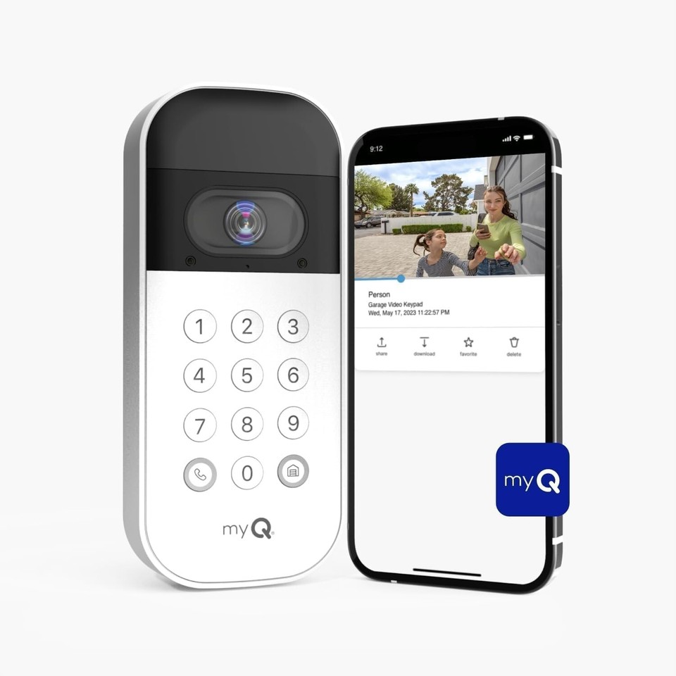 myQ Smart Garage Door Video Keypad with Wide-Angle Camera,Customizable ...