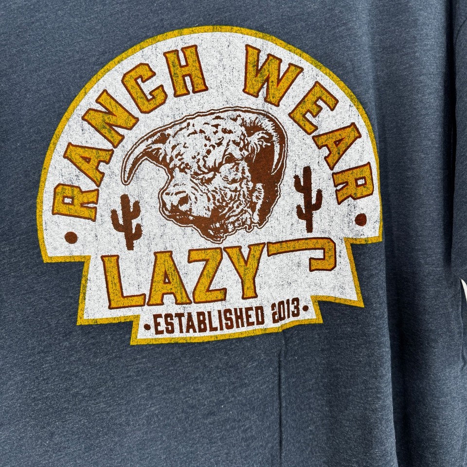 NEW Lazy J Ranch Wear Arrowhead Logo T-Shirt Men XXL Gray Landman ...