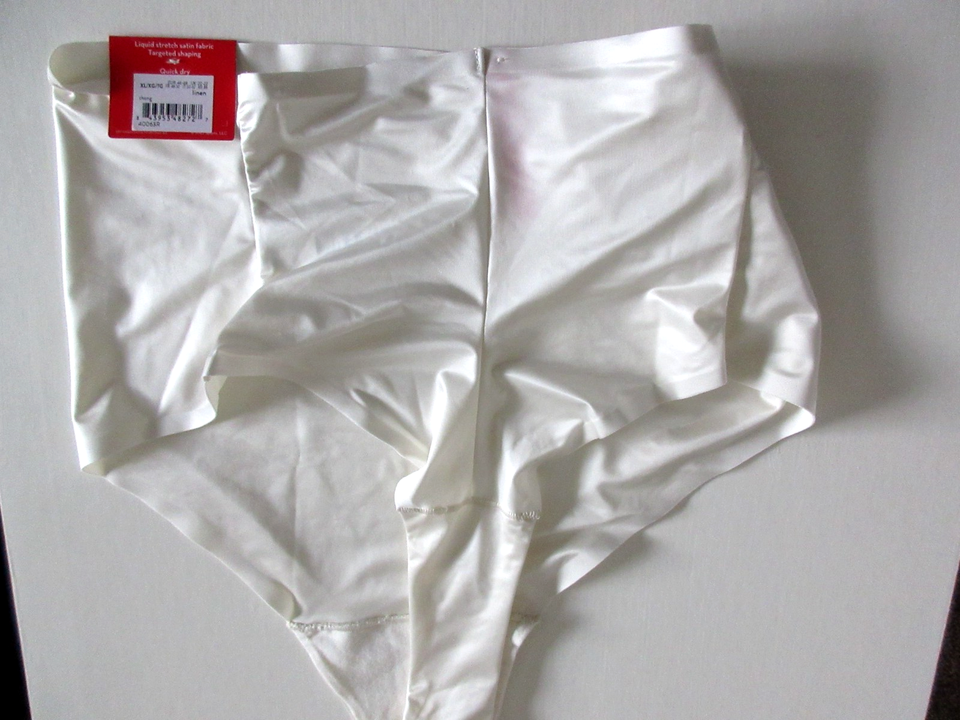 NWT Spanx Shaping Satin Seamless Thong Panty Linen/Ivory womens ~ XL ...