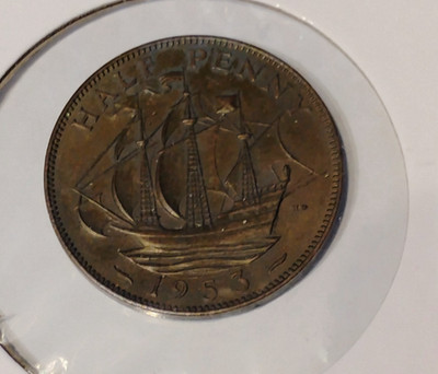 1953 Australia Half Penny, Ship on the Back, Good Condition | eBay