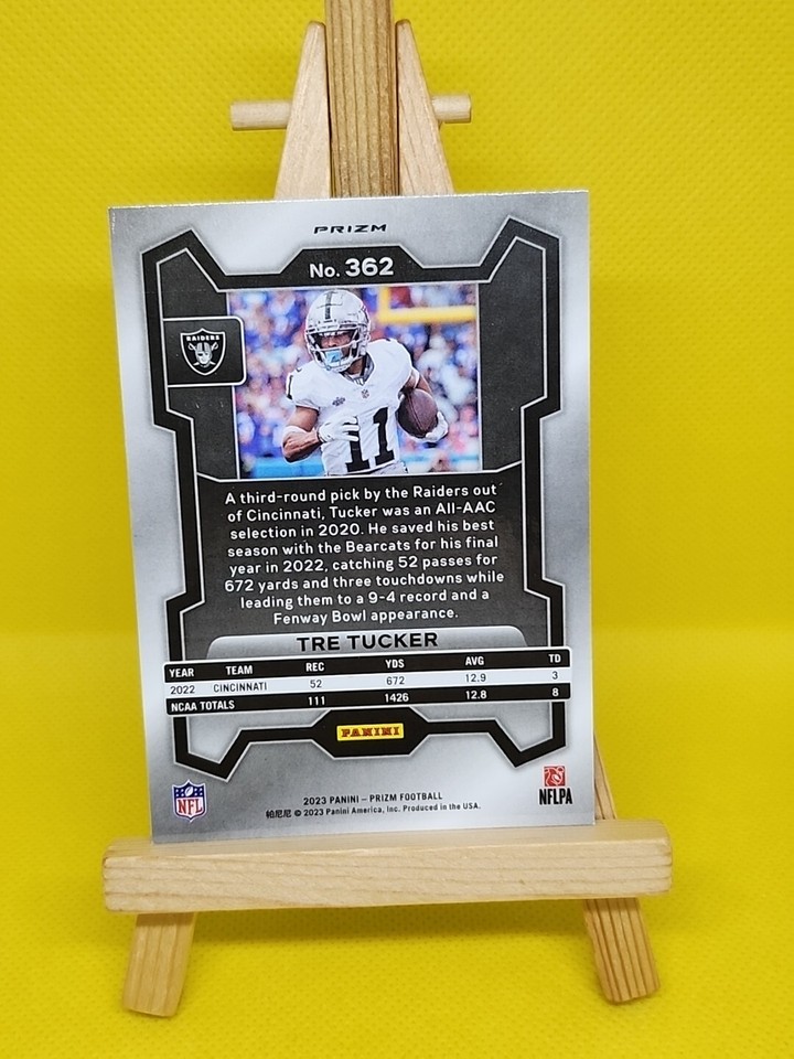 2023 Panini Prizm TRE TUCKER RC #331 Neon Green Pulsar Las Vegas ...