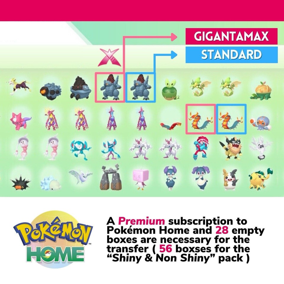 Pokémon HOME Shiny Living Dex Complete Sword Shield & DLC 6 IV Pokedex ...