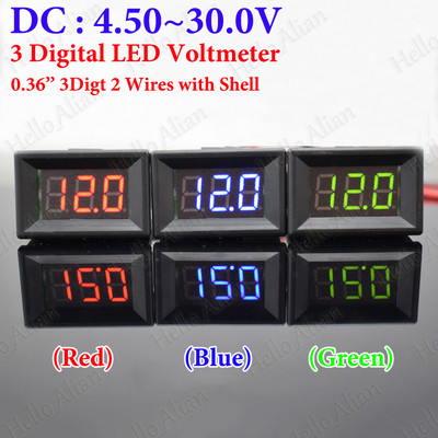 DC 6V 12V 24V Digital LED Display Panel Voltage Volt Meter Voltmeter ...