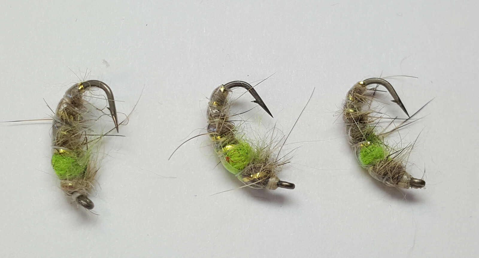 3 x GREEN PEA CZECH NYMPH TROUT FLIES Sizes 10,12,14 Available | eBay UK