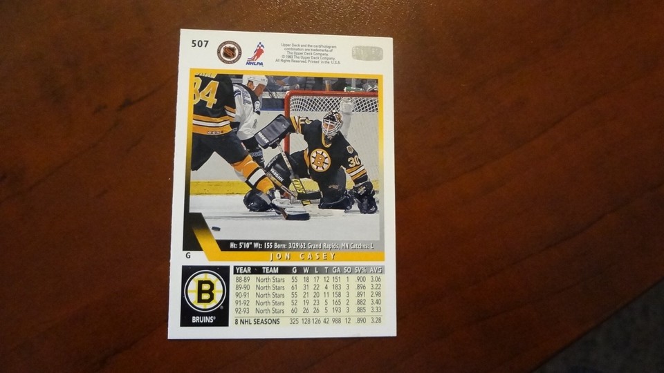 1993-1994 UPPER DECK # 507 JON CASEY HOCKEY CARD | eBay