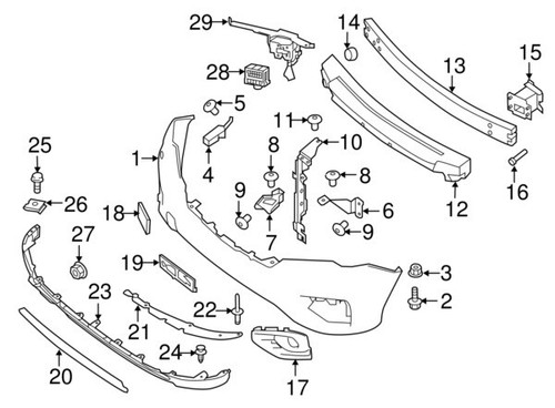62090-9PF0A Nissan Absorber-energy, front bumper 620909PF0A, New ...
