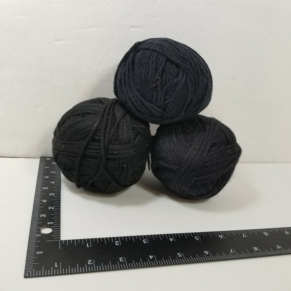 3 Black Yarn Balls ~ 9.7 oz together ~ 🧶 | eBay