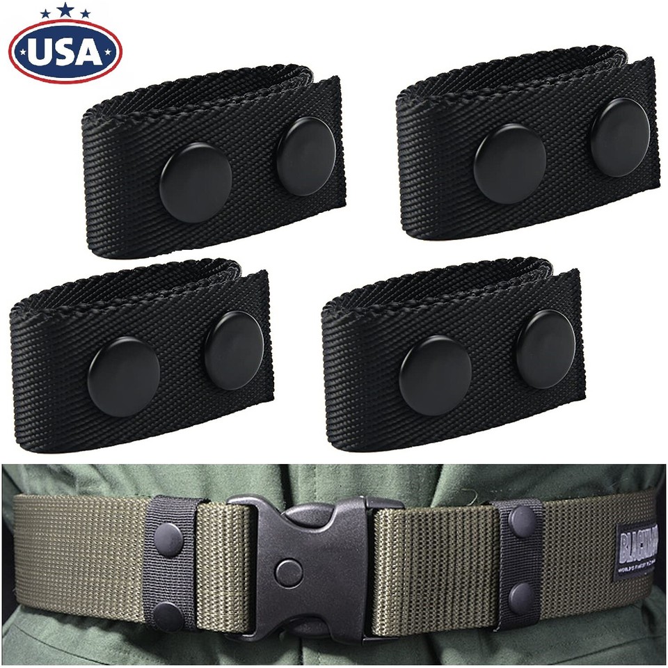 4× Tactical Duty Belt Keeper with Double Snaps Security Tactical Belt ...