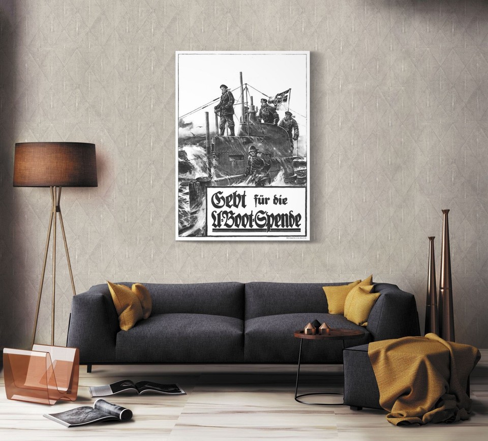 WW1 German Propaganda Poster - German Submarine, Military Poster, War ...