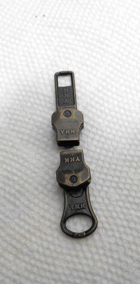 Set of two #5 Antique Brass Sliders YKK for 2 Way Metal Zipper (not ...