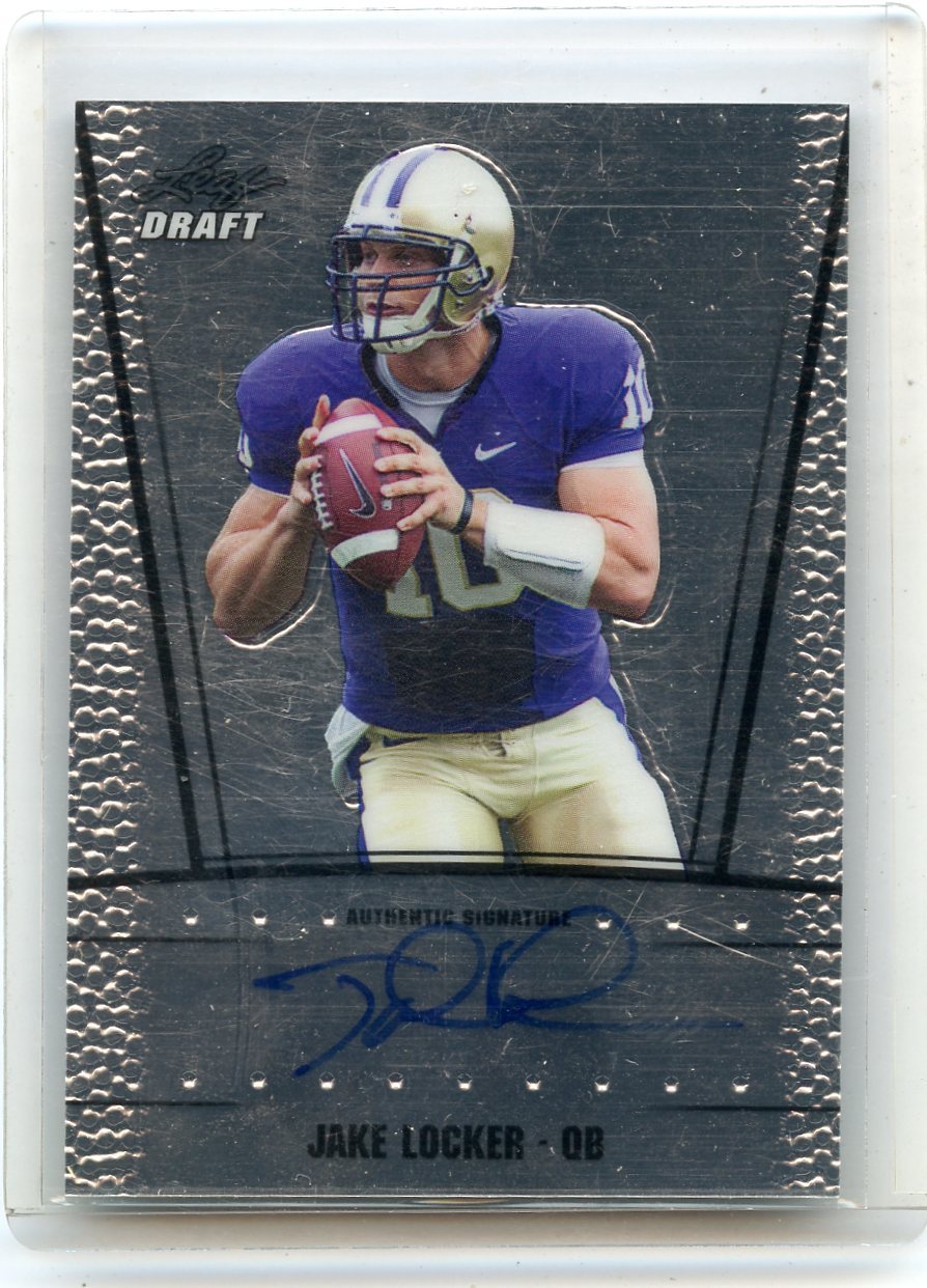 2011 LEAF DRAFT #RC-JL1 JAKE LOCKER AUTOGRAPH ROOKIE CARD RC ...