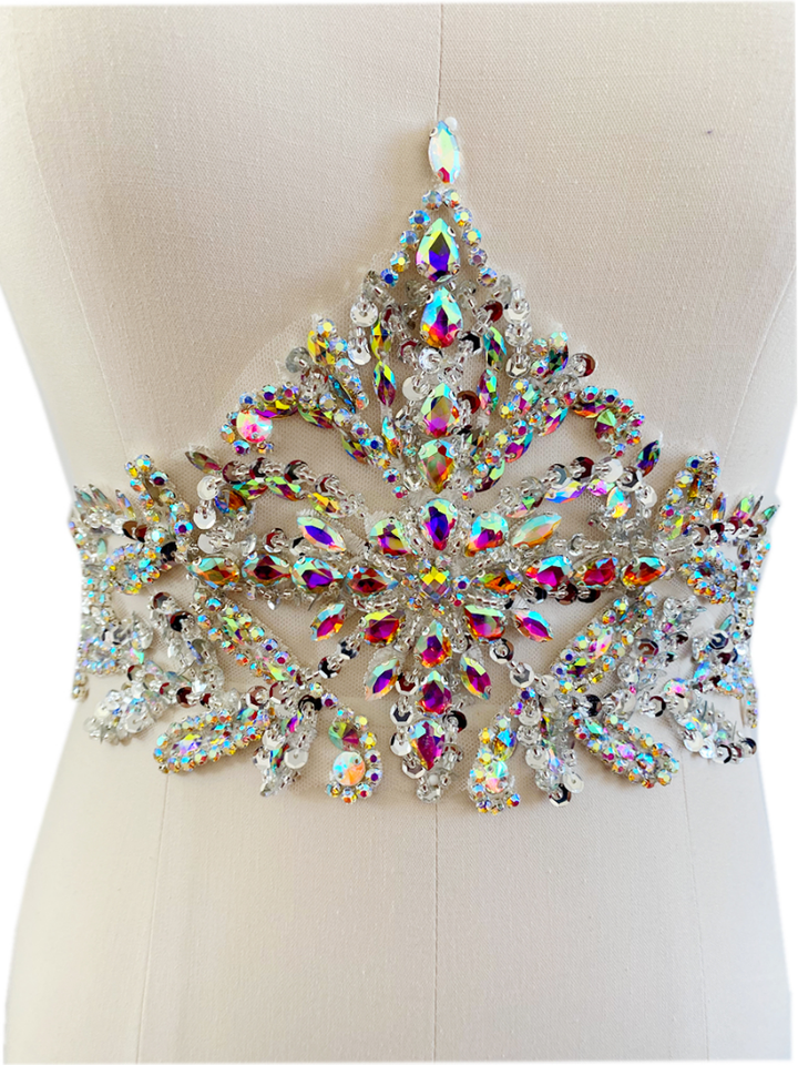 Rhinestone Applique Crystal Motif Shiny Bead for Wedding Fancy Dress ...