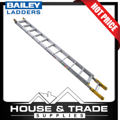 Bailey Extension Ladder 12 Step 3.8/6.2m 150kg Pro Leveler Aluminium ...