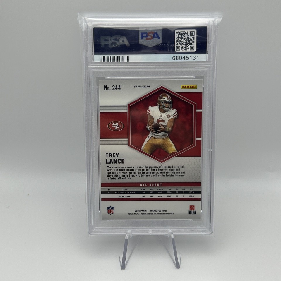 Trey Lance 2021 Mosaic Pink Camo Rookie Card PSA 10 #244 San Francisco ...