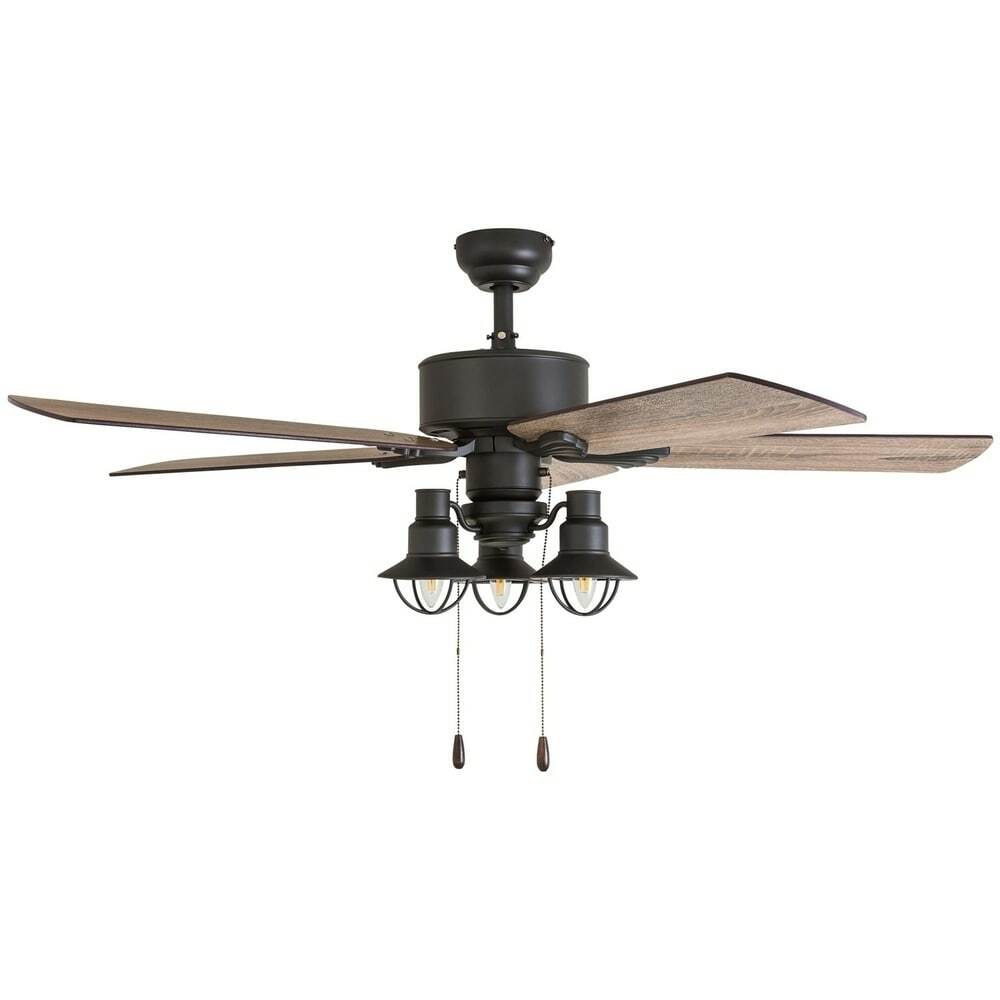 52" Rustic Cabin Ceiling Fan w Lights Mission Style Aged Bronze ...