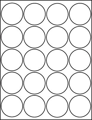 500 Printable Laser Glossy White Round Stickers 2 inch Labels 25 Sheets ...