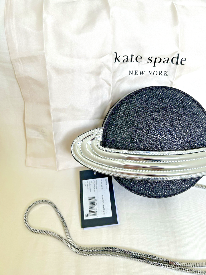 NWT Kate Spade Spaced Out Embellished Metallic Micro Crossbody Bag ...