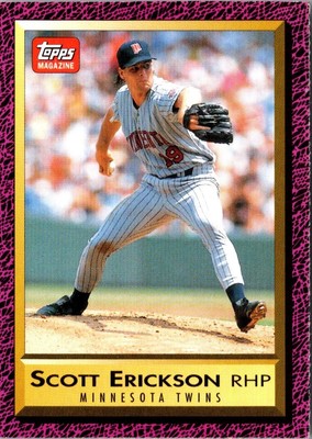 1991 Topps Magazine Scott Erickson #TM62 Minnesota Twins Baseball Card ...