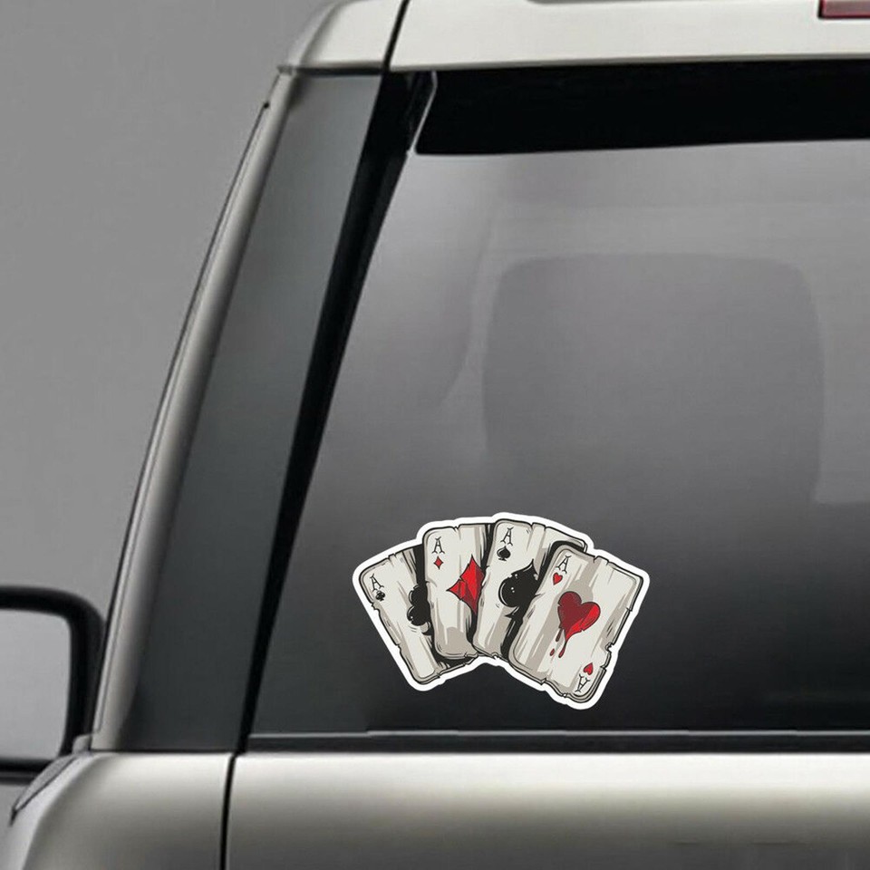 REAL COOL Four Aces Poker Cards Sticker Reflective Decal Vinyl for Car ...