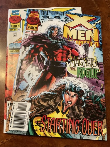 Marvel X-Men Unlimited #11 & 12 comic books 1996 Magneto & Rogue ...