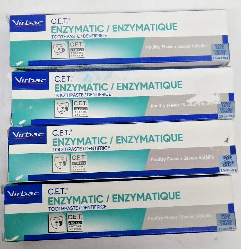 C.E.T. Enzymatic Toothpaste, Poultry Flavor, 2.5 Oz Each, 4 tubes total ...