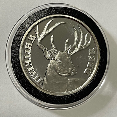 Whitetail Deer Buck Hunting Coin Gift 1 Troy Oz .999 Fine Silver Round ...