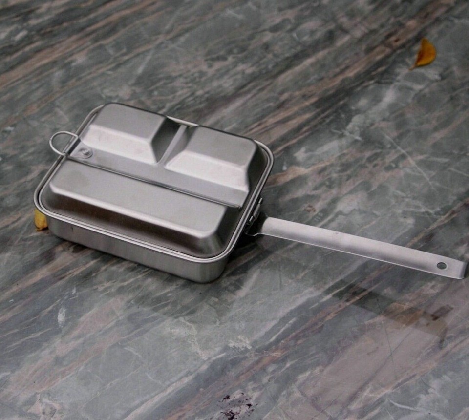 Outdoor Mess Kit US Military Camping Stainless Steel Mess Tin Cookware ...