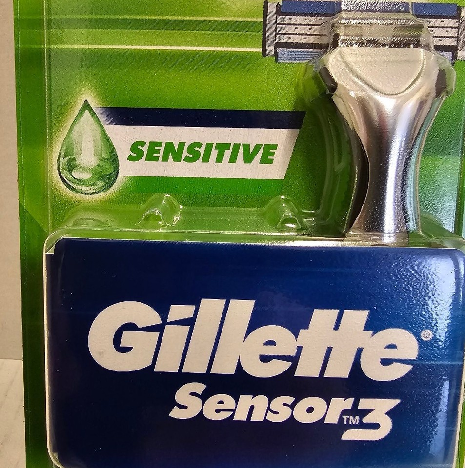 Gillette Sensor 3 sensitive Razor Handle +6 blades handle fits any ...