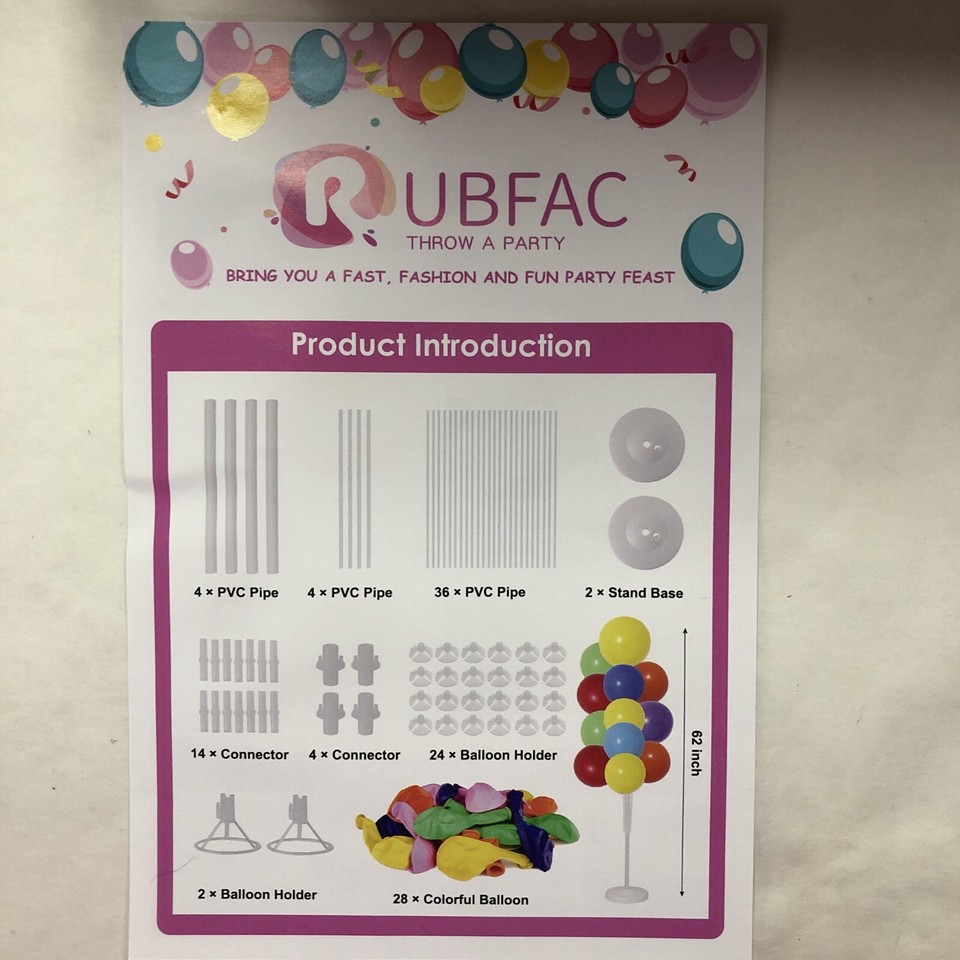 Balloon Column Kit Base Frame Birthday Wedding Graduation Multi-color ...