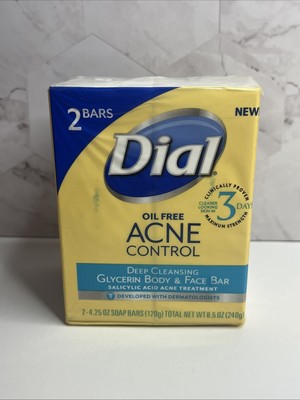Dial Oil Free Acne Control Deep Cleansing Bar Soap 2 Bars Sealed ...