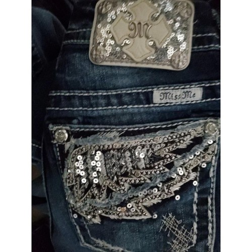 Miss Me Women's Boot Cut Denim Jeans with Sequin Embellished Back ...