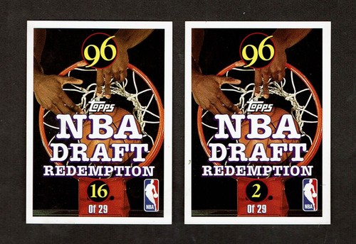 1996 Topps 2 Different NBA Basketball Expired Redemption Cards #2 And ...
