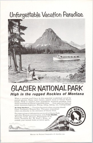 Great Northern Railway Glacier National Park Vintage Print Ad 1958 | eBay