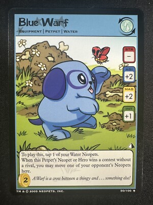Neopets Blue Warf 50/100 Lost Desert Petpet Uncommon | eBay