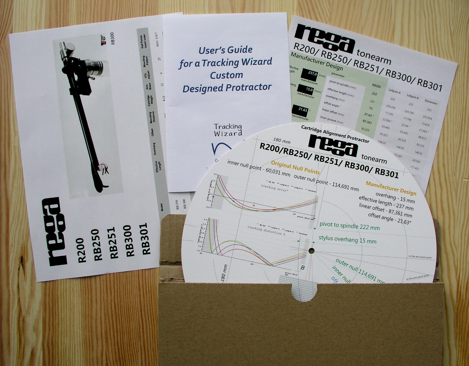 Rega R200/RB250/RB251/RB300/RB301 Custom Designed Tonearm Alignment ...