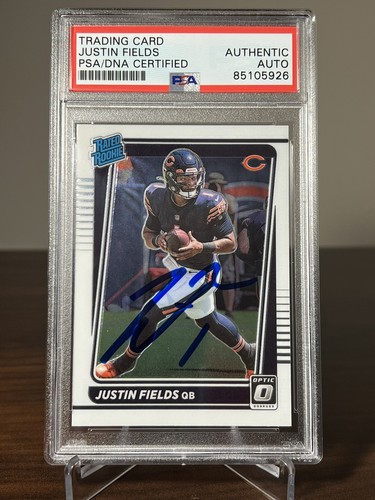 Justin Fields Signed 2021 Panini Donruss Optic Rookie Auto Card PSA DNA ...