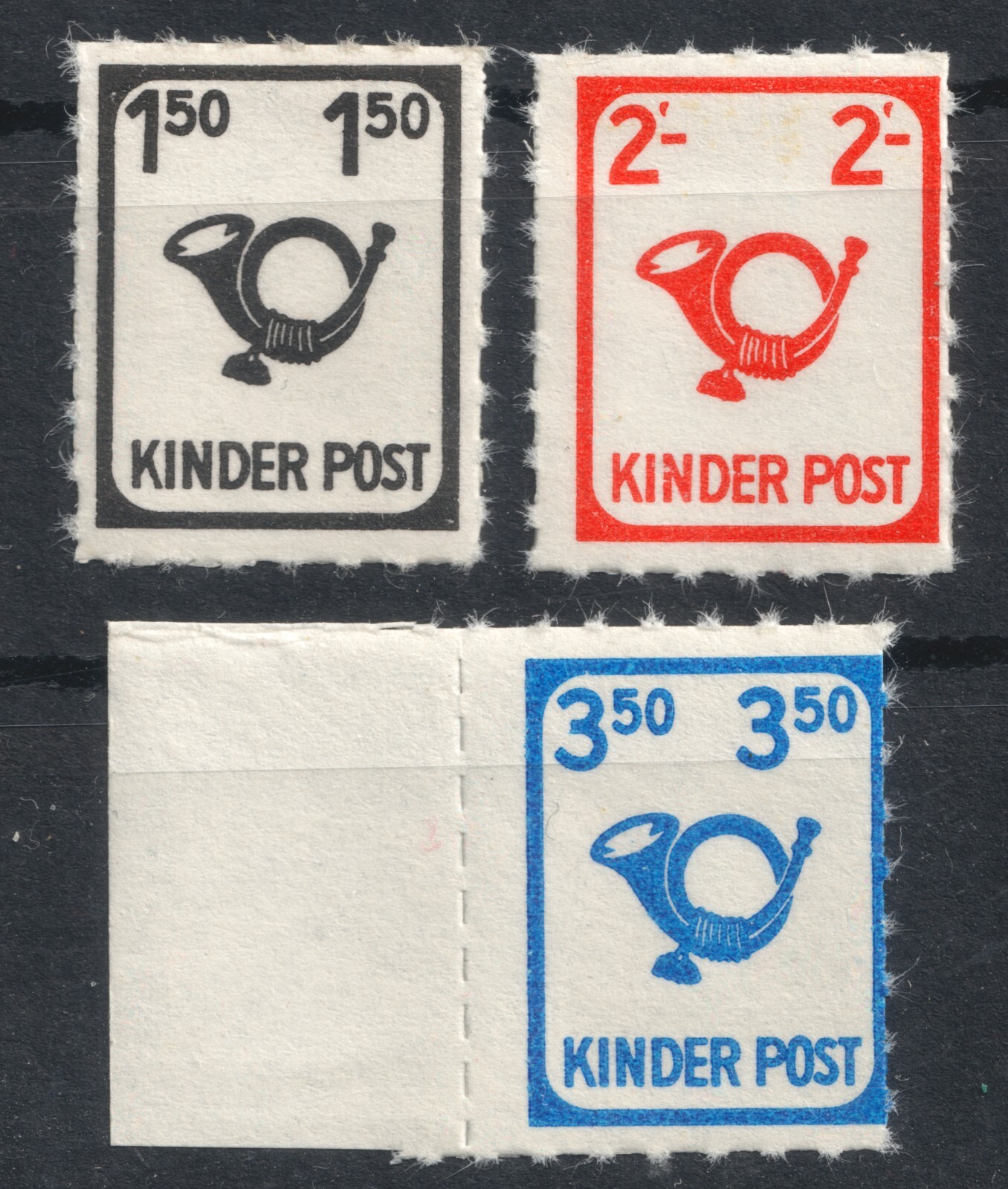 Children POST OFFICE 1950 AUSTRIA cinderella label vignette POST HORN ...